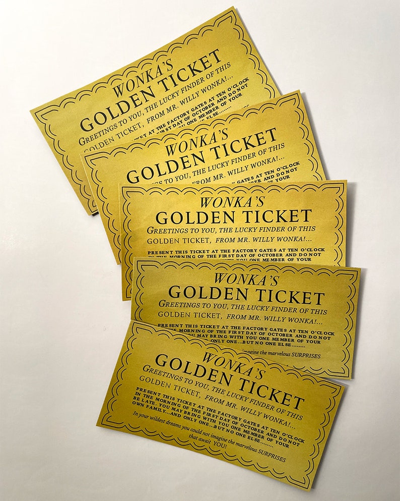 Wonka Bar & Free Golden Ticket (no Chocolate) - Etsy