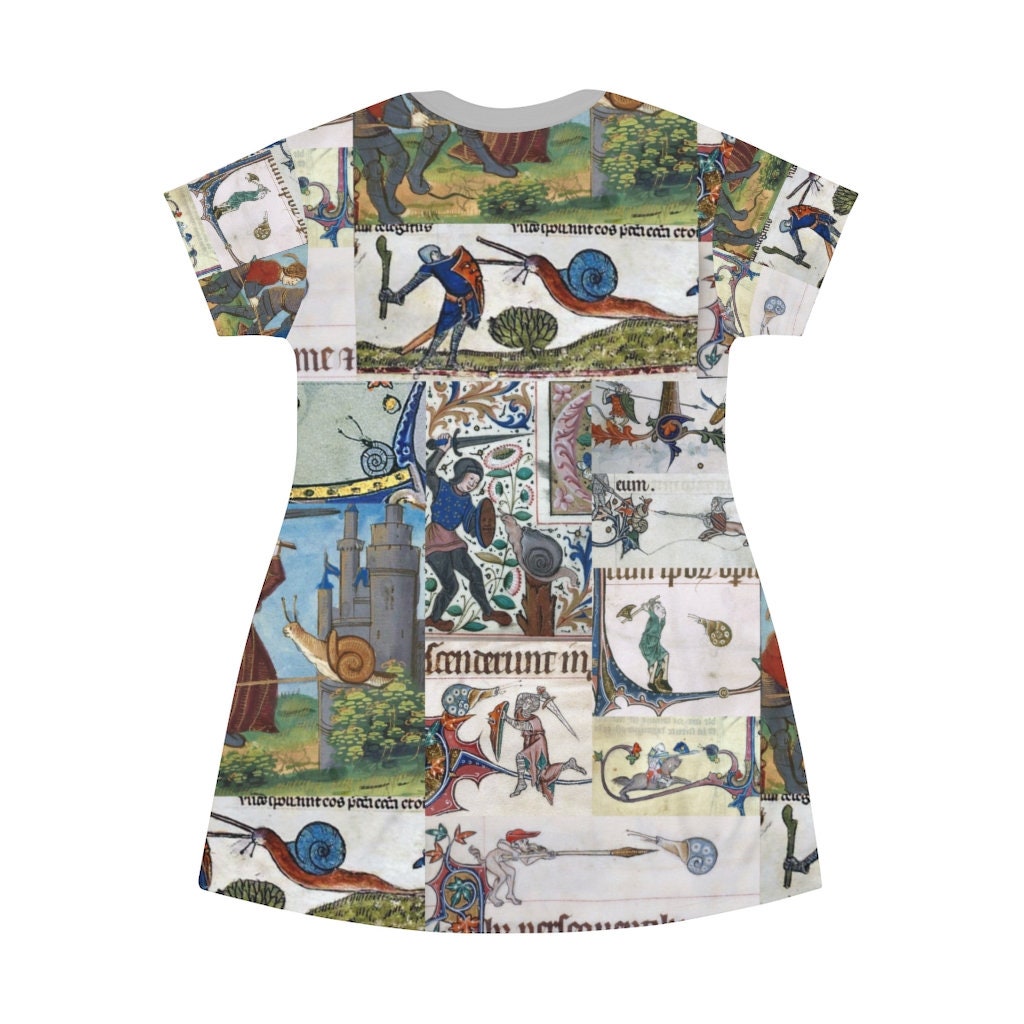 Medieval Knights Fighting Snails All Over Print T-shirt Dress - Etsy