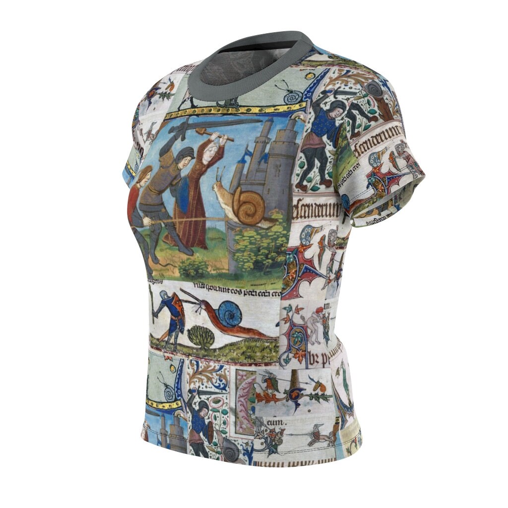 Medieval Knights Fighting Snails Women's AOP Tee - Etsy