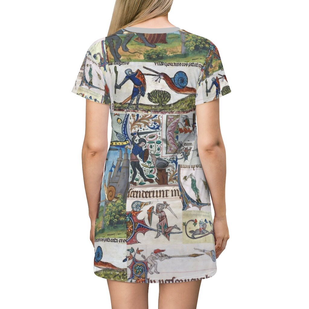 Medieval Knights Fighting Snails All Over Print T-shirt Dress - Etsy
