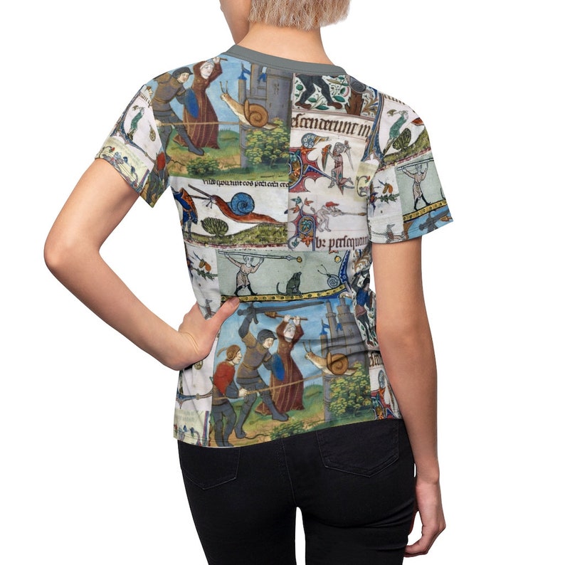 Medieval Knights Fighting Snails Women's AOP Tee - Etsy