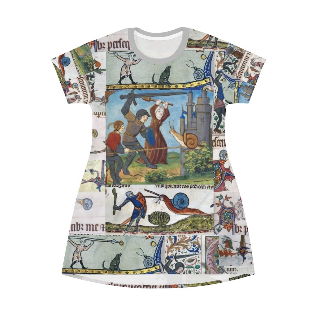 Medieval Knights Fighting Snails All Over Print T-shirt Dress - Etsy