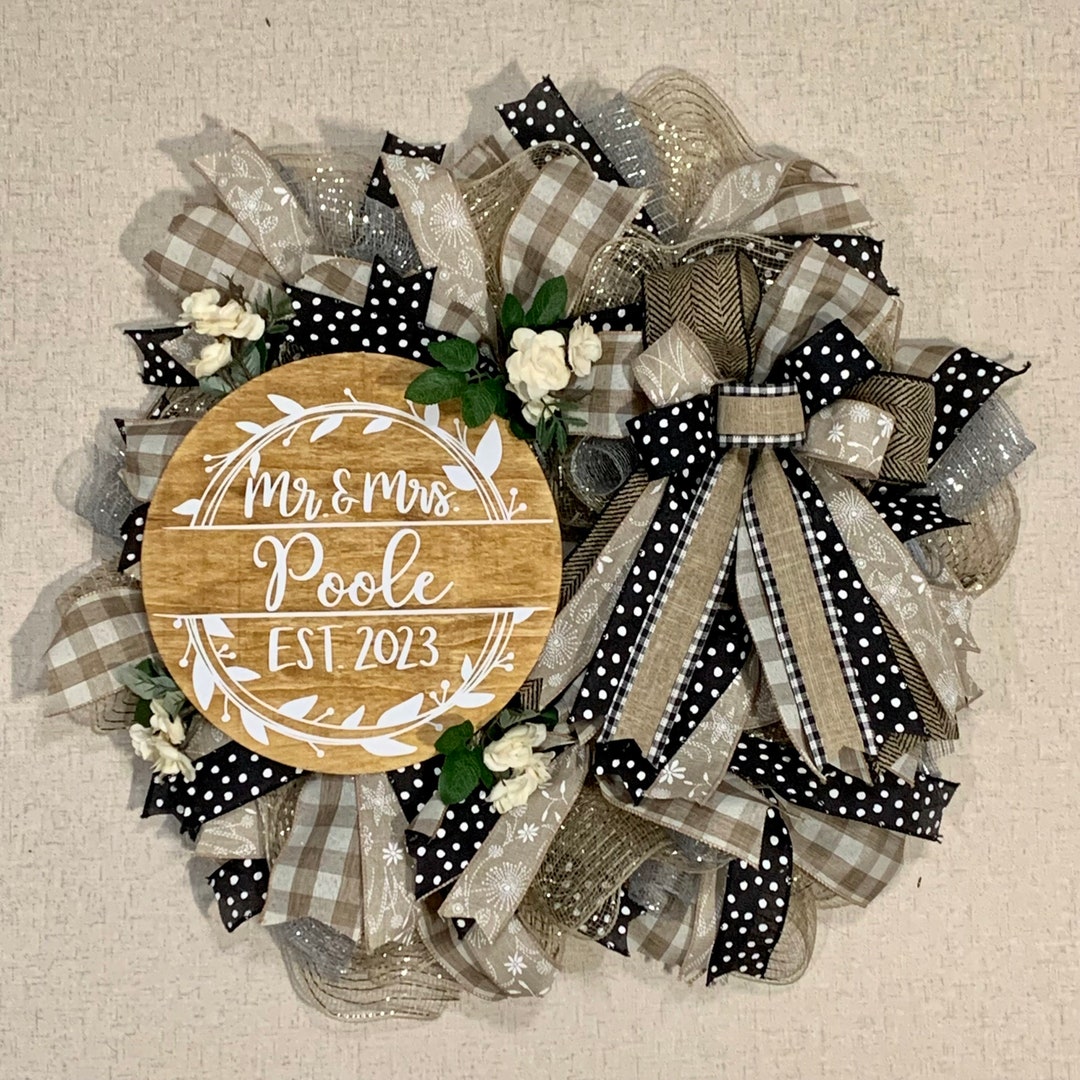 Wedding Wreath, Welcome Wreath, Everyday Storm Door Hanger, Rustic ...