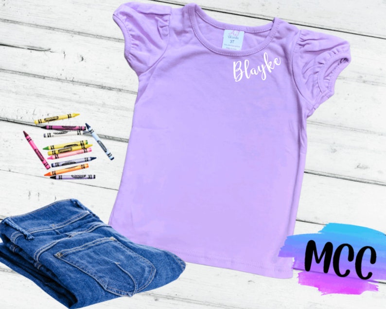 Monogrammed Children Shirts | Monogram Girls Shirt | Neck Monogram ...