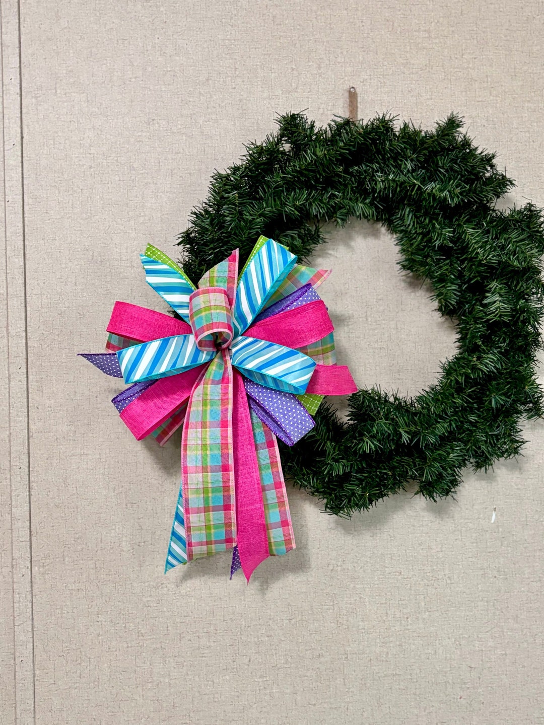 Spring Wreath Bow, Large Bow for Spring and Summer, Spring Bow for ...