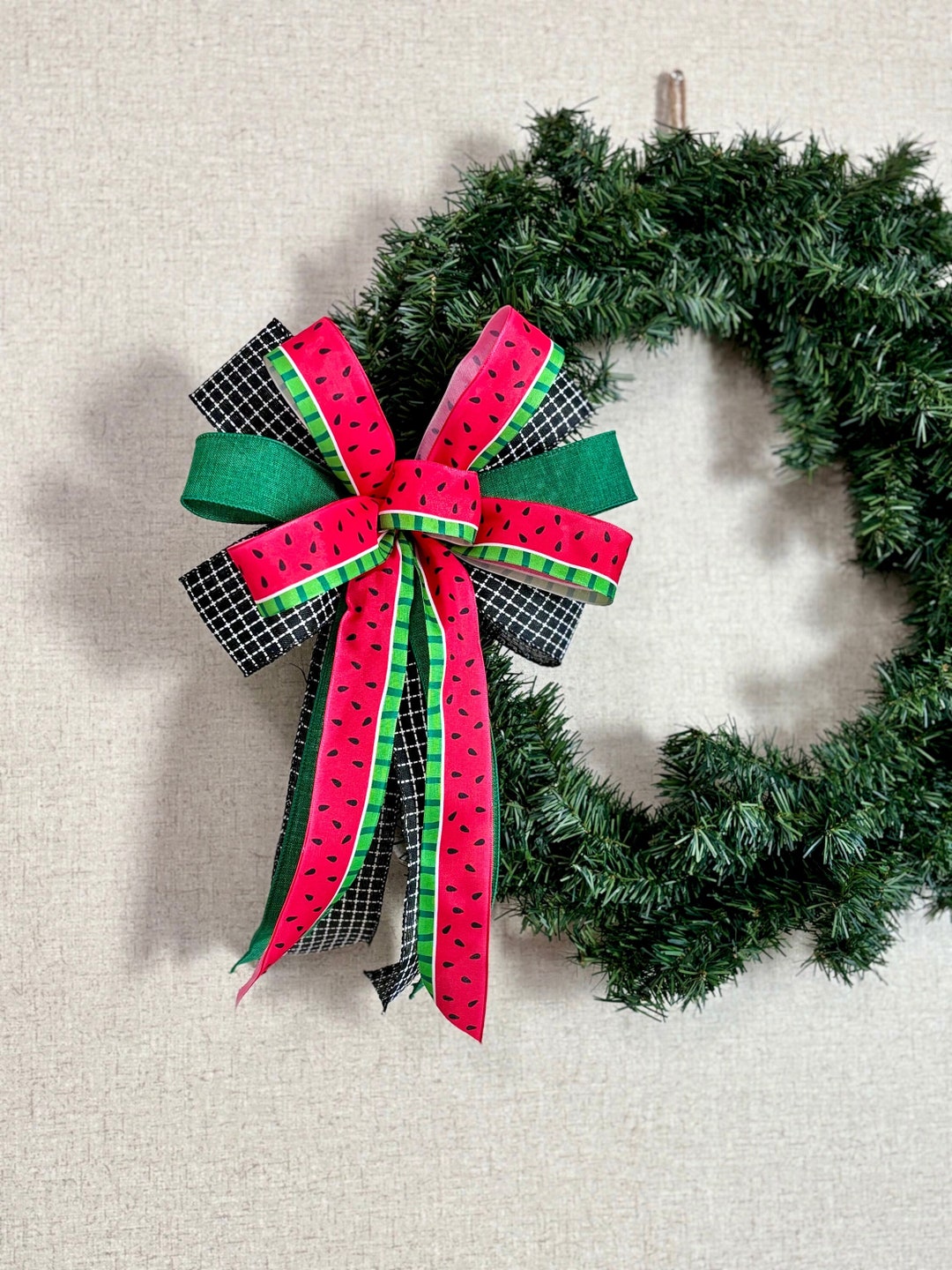 Watermelon Wreath Bow, Summer Wreath Bow, Watermelon Lantern Bow ...