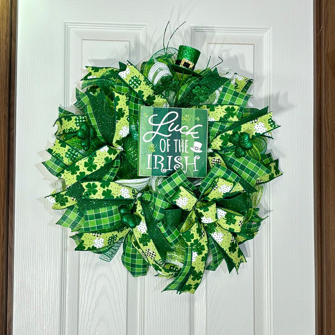 St Patrick’s Day Wreath, Luck of the Irish Wreath, St. Patrick’s Day ...
