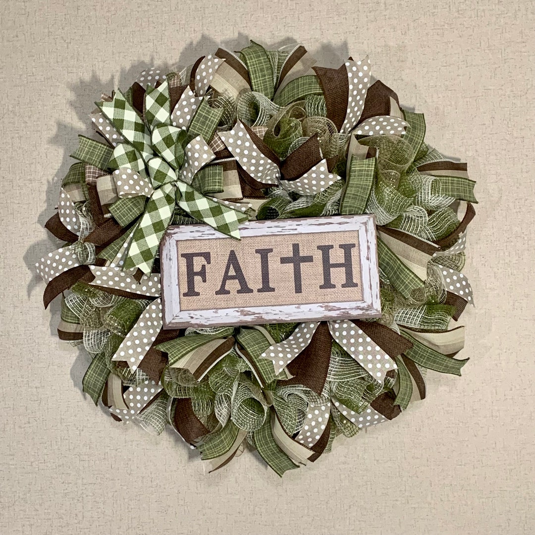 Christian Wreath, Faith Wreath, Christian Decor Everyday Wreath, Religious Wreath, Farmhouse ...