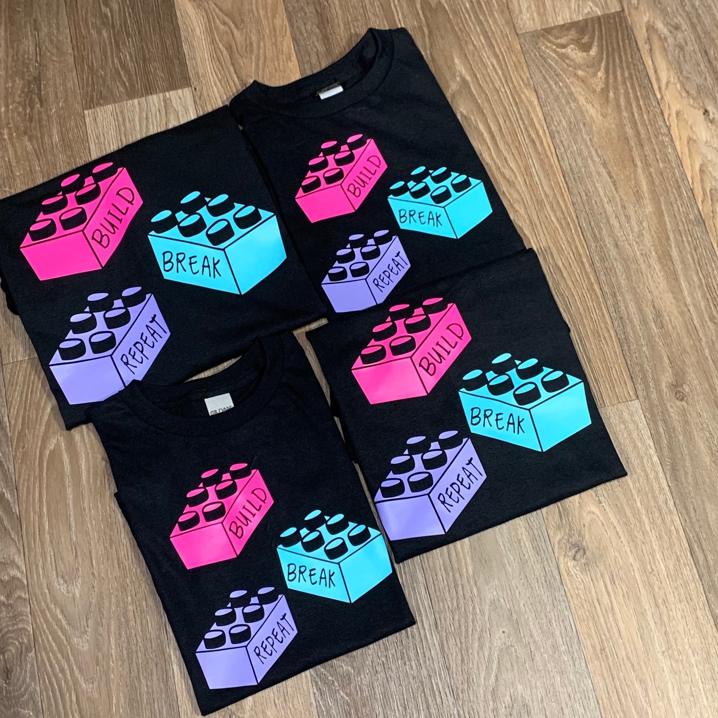 Personalized Building Block Matching Family Shirt - Etsy