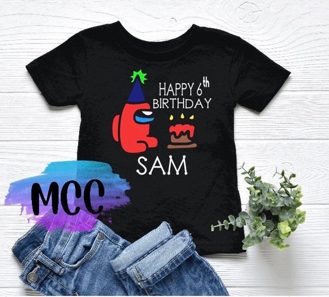 BIRTHDAY Among Us Shirt - Sus Shirt - Gaming Long Sleeve T-shirt ...