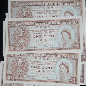 Vintage British Hong Kong One Cent Banknote - Etsy