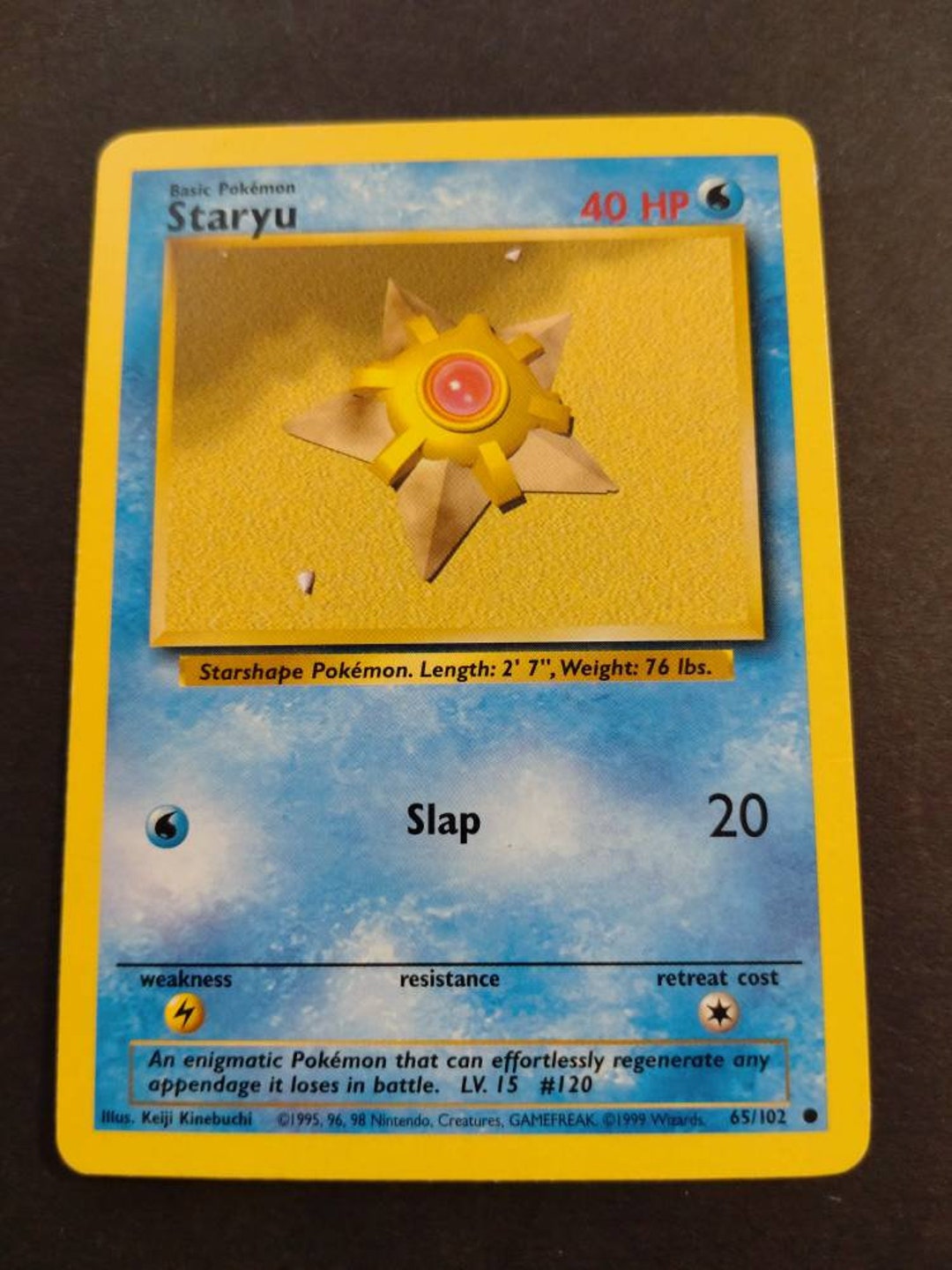 Vintage Original Pokémon Base Set 1999 Staryu Trading Card - Etsy