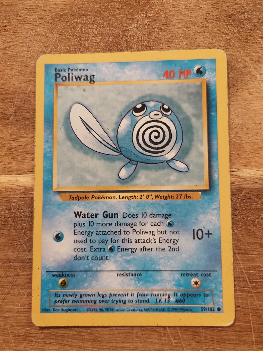 Vintage Original Pokémon Base Set 1999 Poliwag Trading Card! - Etsy