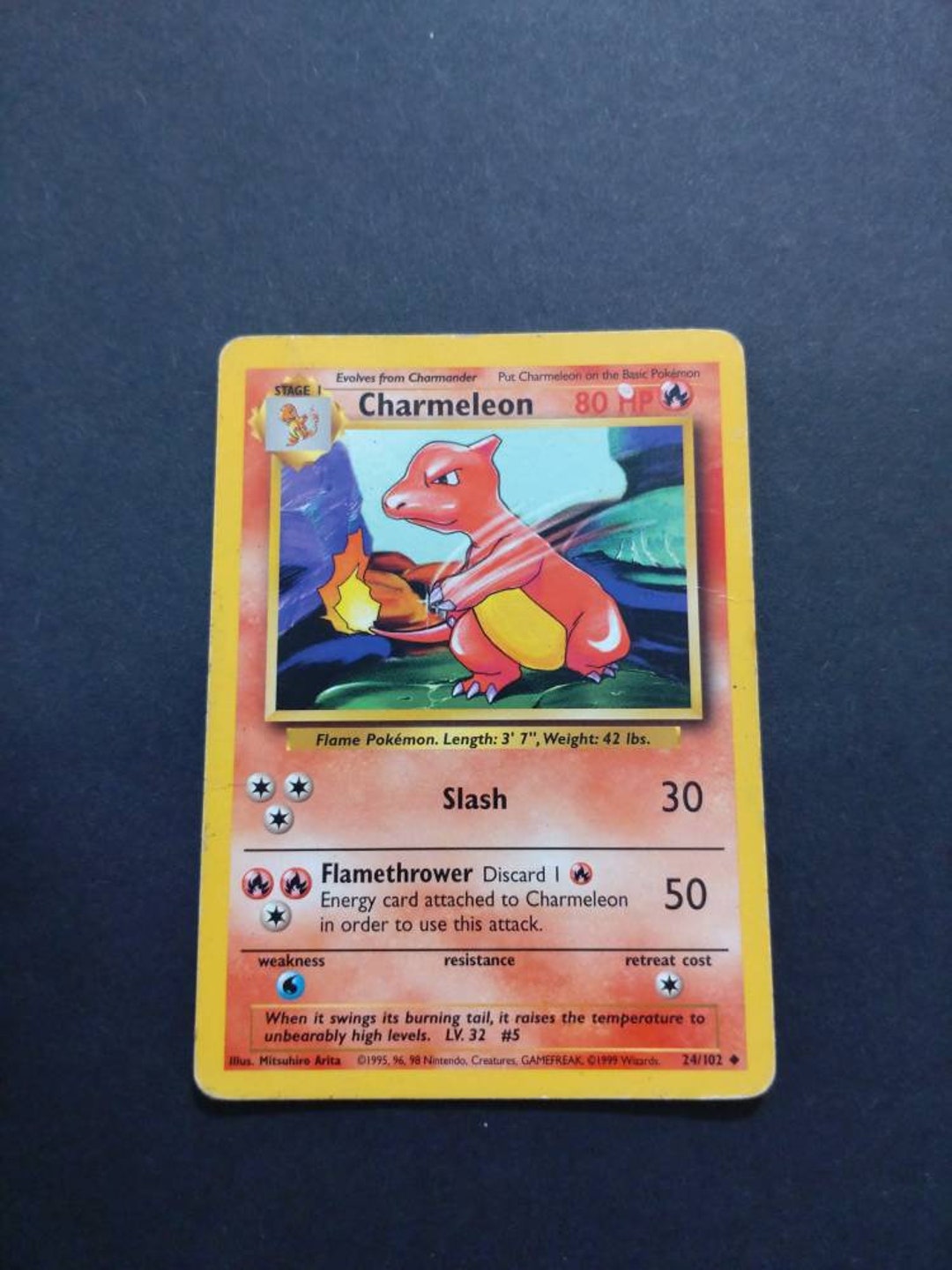 Vintage Original Pokémon Base Set 1999 Charmeleon Trading Card! - Etsy