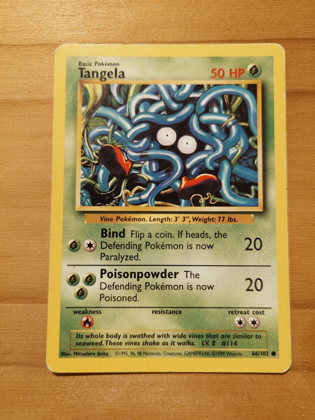 Vintage Original Pokémon Base Set 1999 Tangela Trading Card! - Etsy