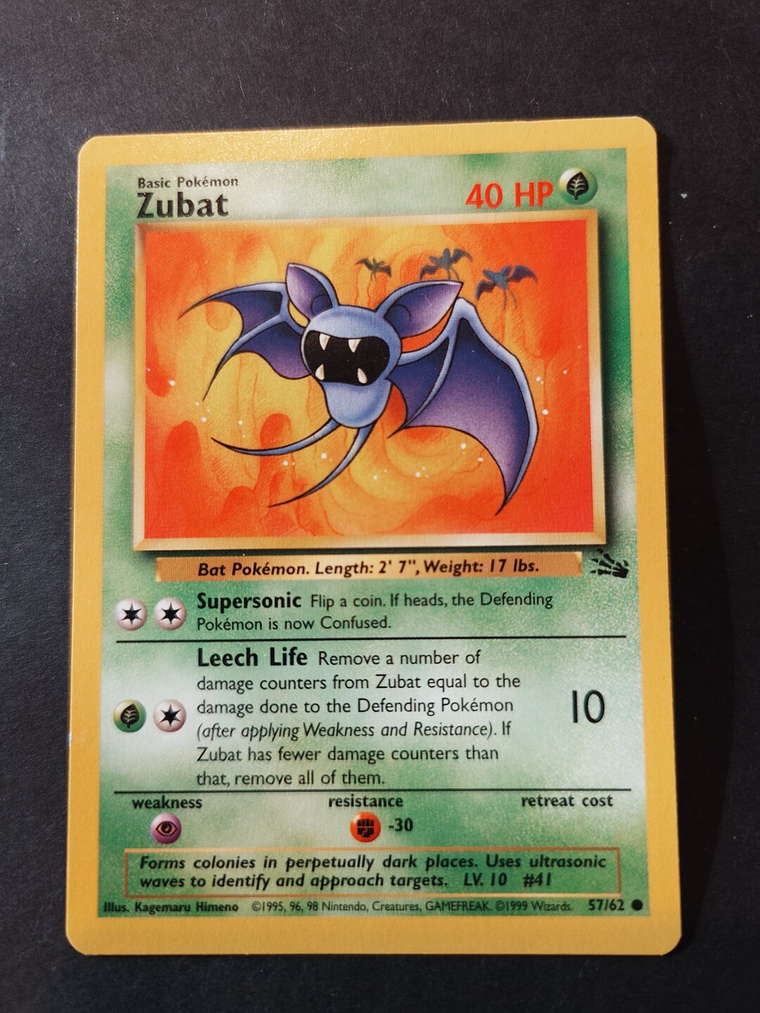 Vintage Original Pokémon Fossil Set 1999 Zubat Trading Card! - Etsy
