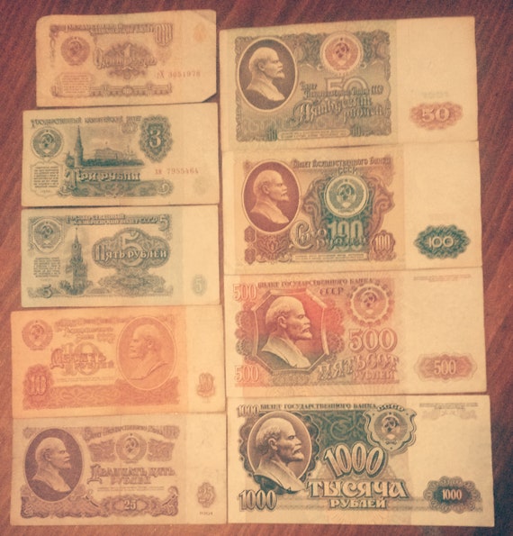 Huge Collection of Vintage Soviet Union USSR Banknotes Cold | Etsy