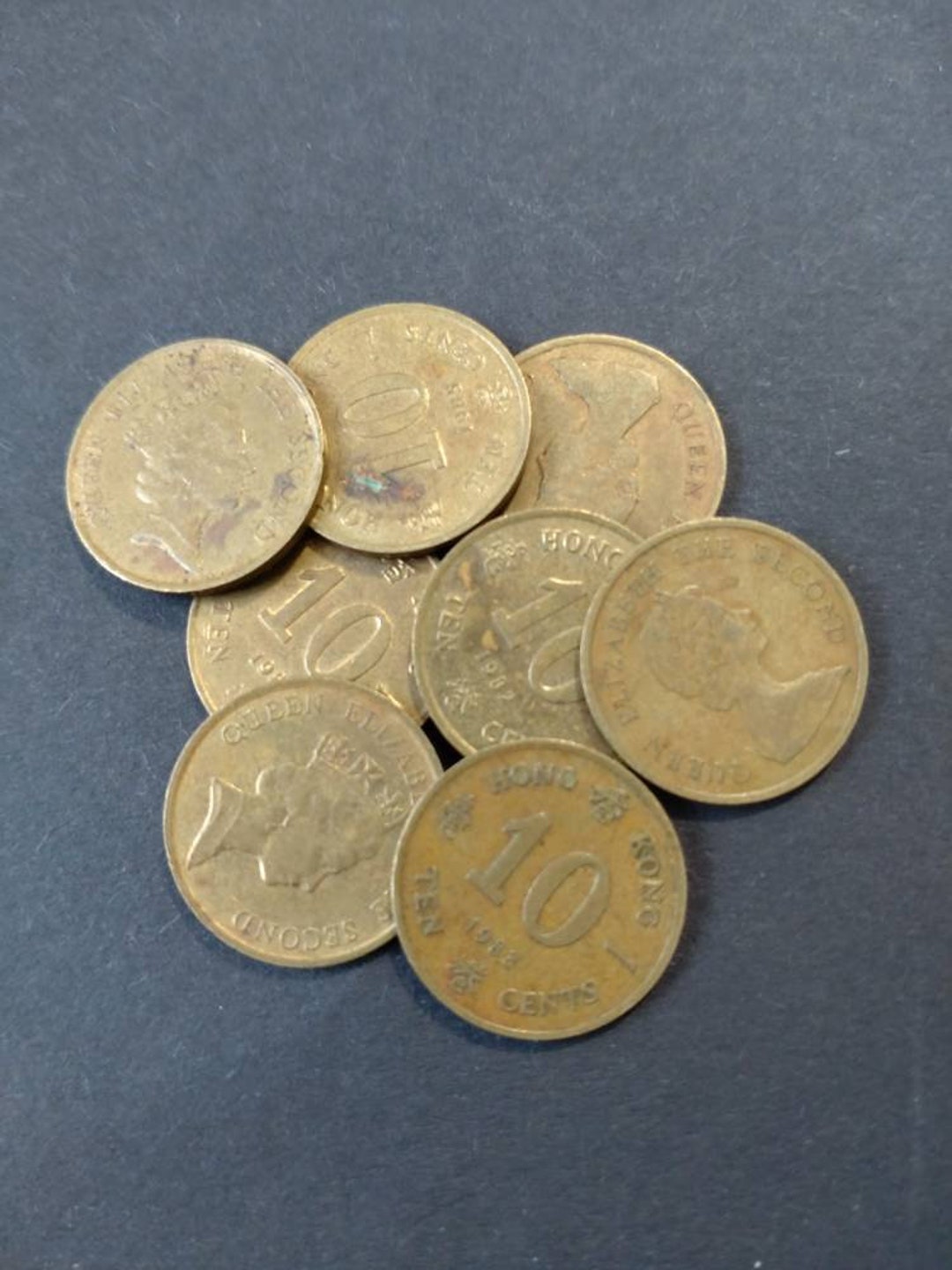 Vintage British Hong Kong Ten Cents Coin Queen Elizabeth II 1980's! 1pc ...
