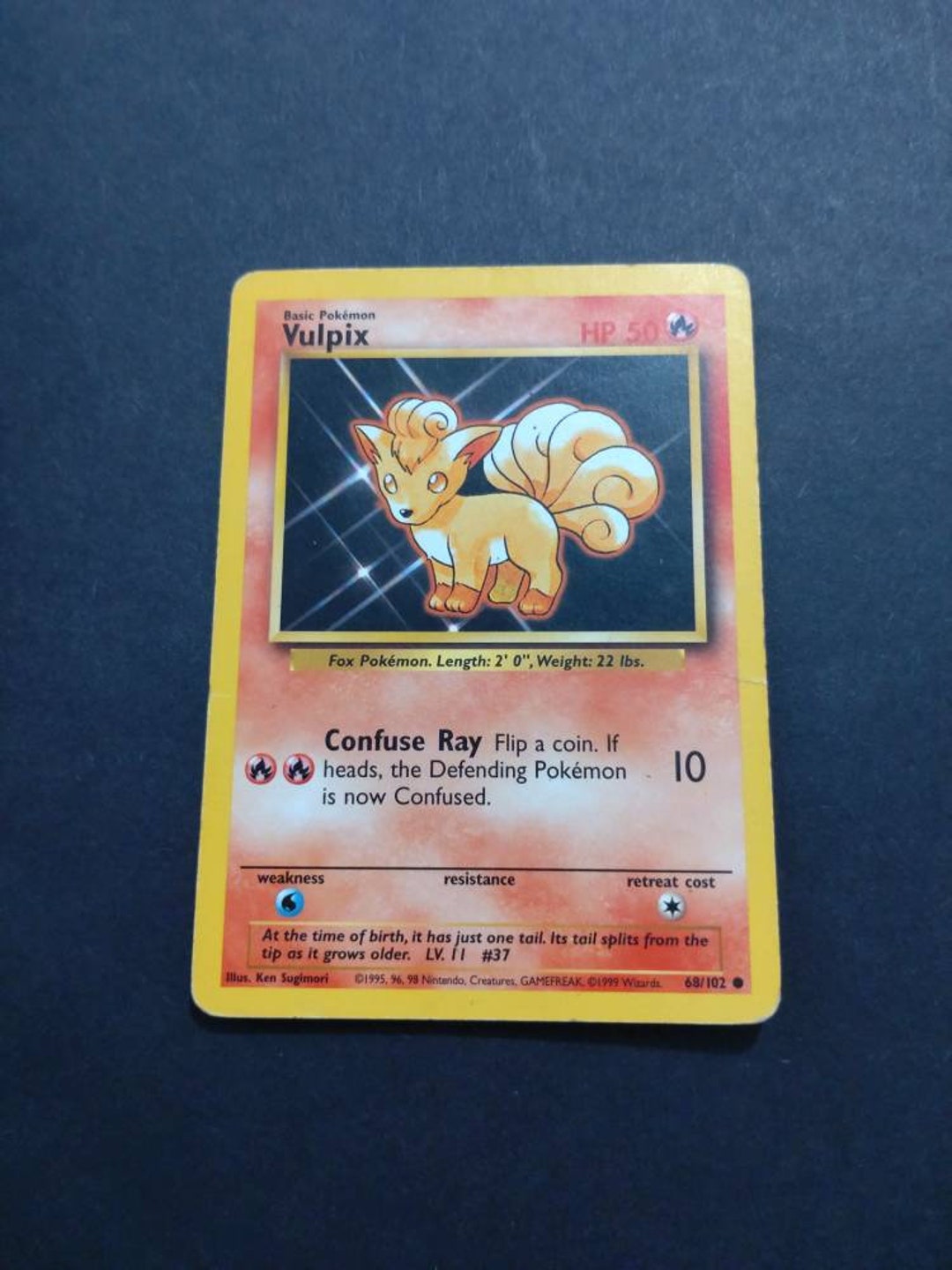 Vintage Original Pokémon Base Set 1999 Vulpix Trading Card! - Etsy