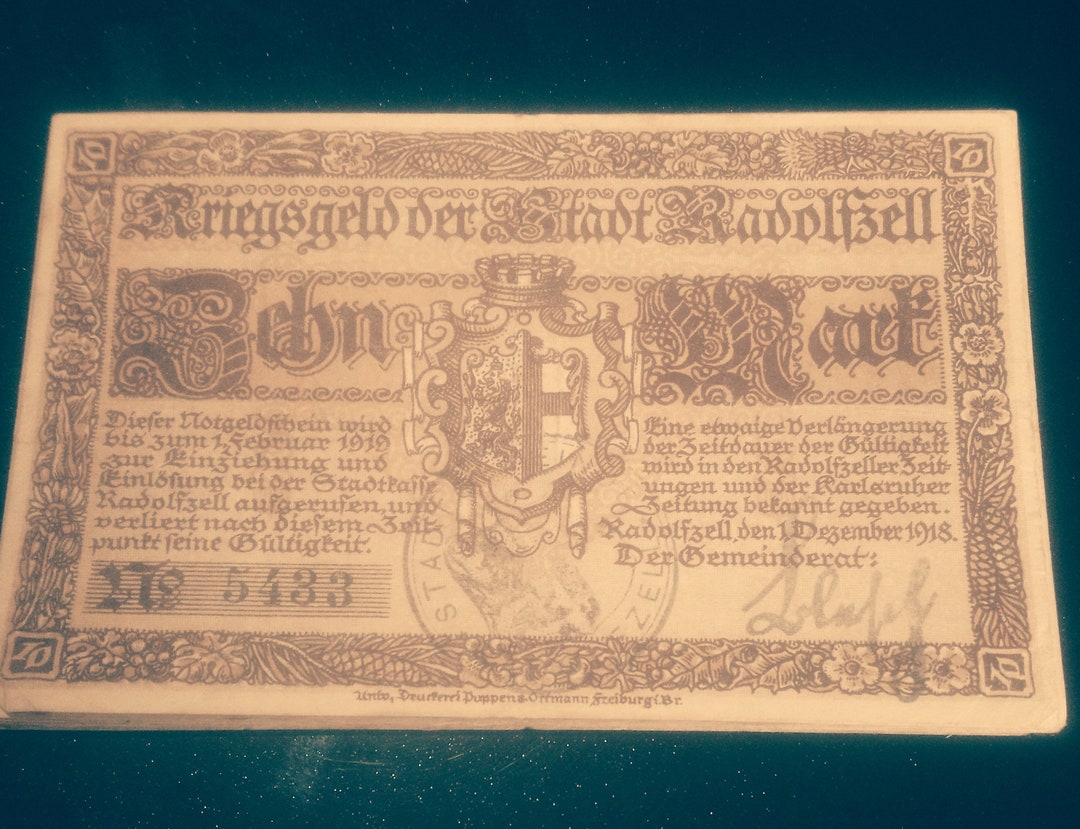 Stunning Antique Ten Mark German Notgeld Banknote From - Etsy UK