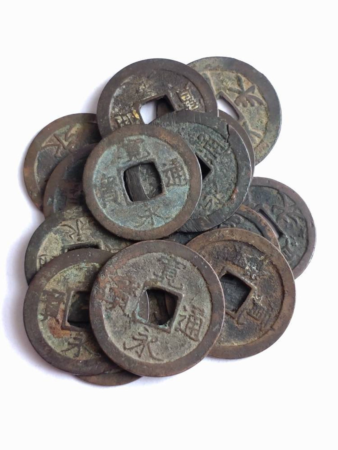 Stunning Antique Ancient Japan Kan'ei Tsūhō One Mon Coin Minted 1600's ...