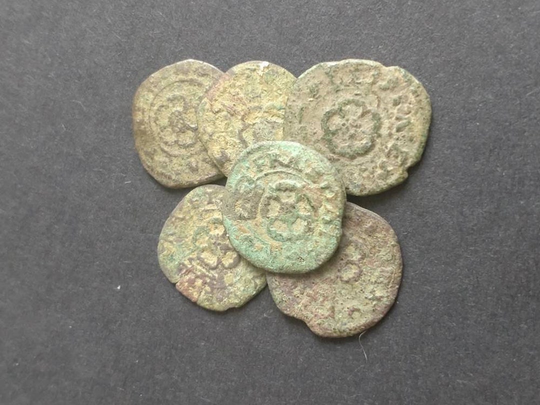 Wonderful Antique English Rose Farthing Coin, Charles I, House of ...