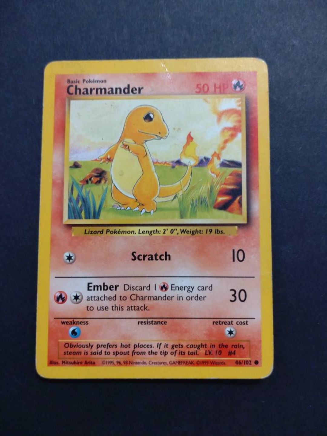 Vintage Original Pokémon Base Set 1999 Charmander Trading Card! - Etsy