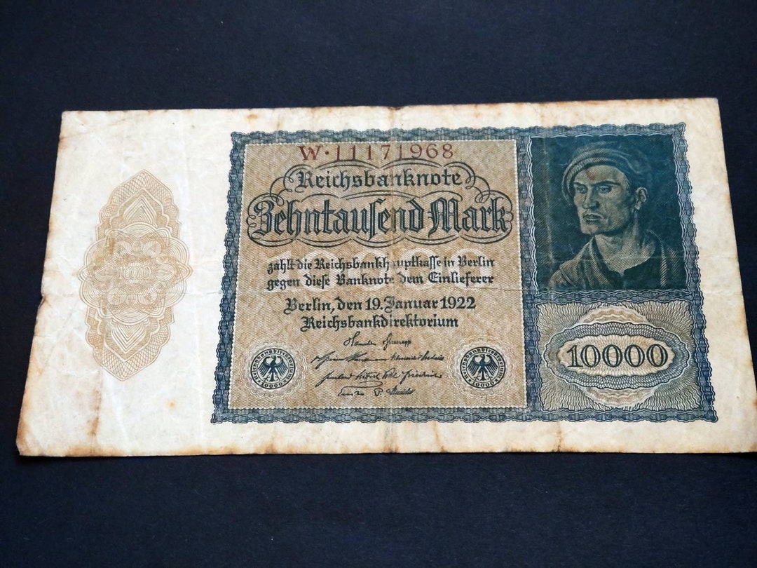 Stunning Antique Imperial Germany Large Ten Thousand Mark Banknote ...