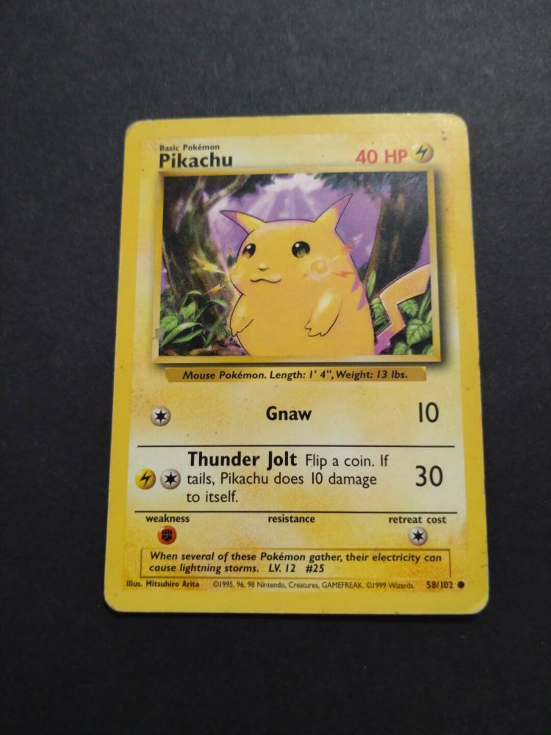 Vintage Original Pokémon Base Set 1999 Pikachu Trading Card! - Etsy