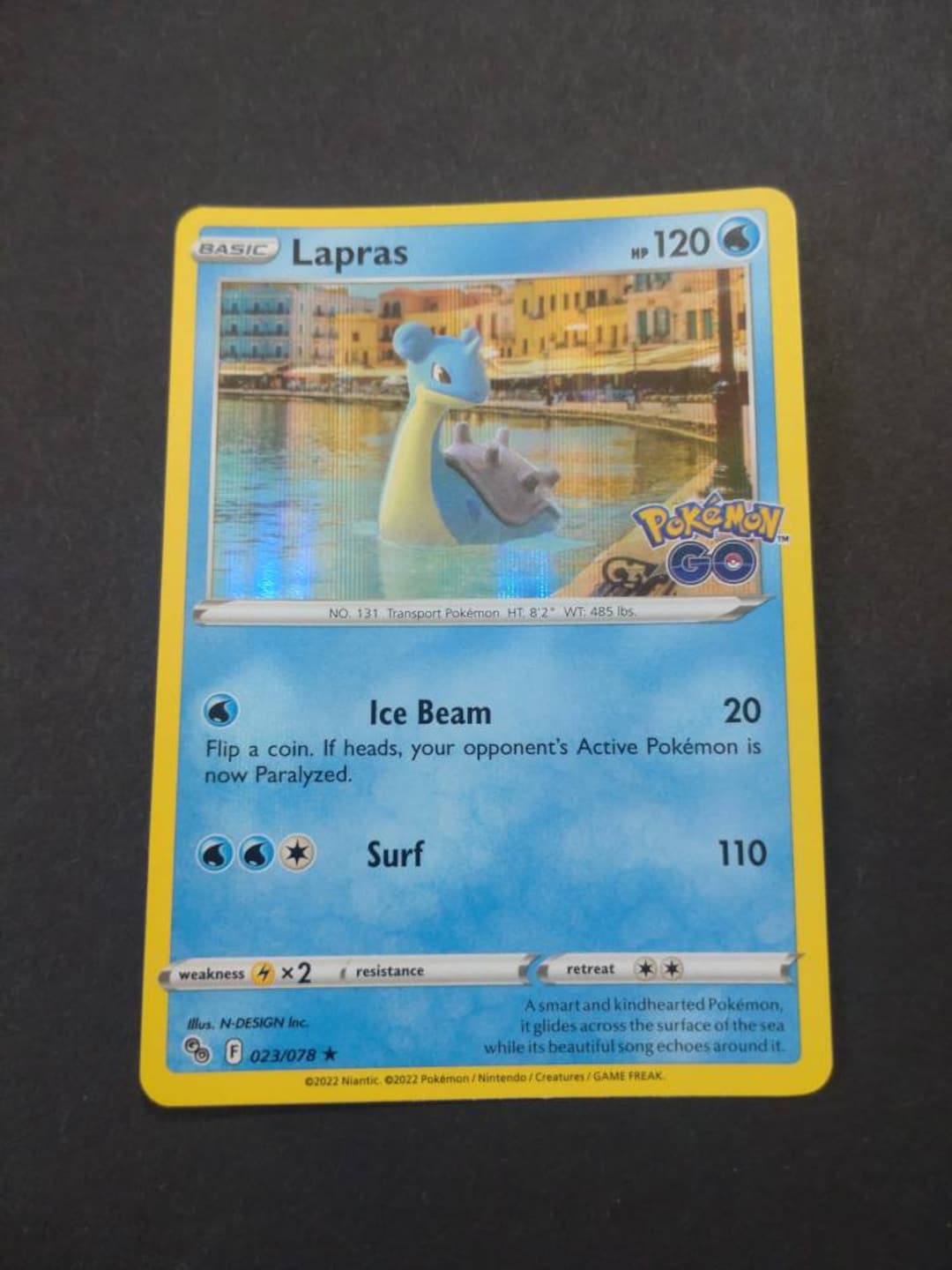 Vintage Pokemon Card Lapras HOLO 23/78 Pokémon GO Edition Near Mint ...
