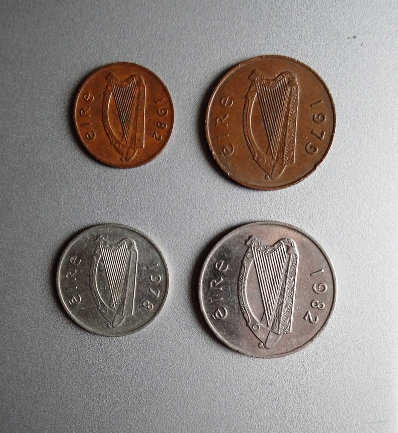 Vintage Ireland Coin Selection Celtic Design Ideal for - Etsy