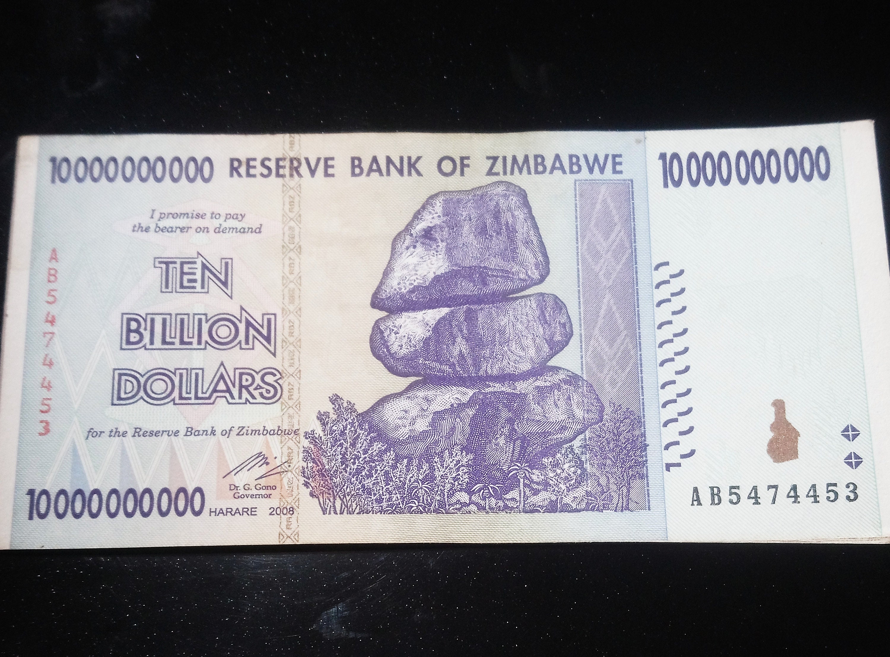 Vintage Zimbabwe Ten Billion Dollar Banknote! - Etsy