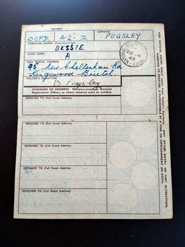 Beautiful Vintage WW2 British National Identity Card - Etsy UK