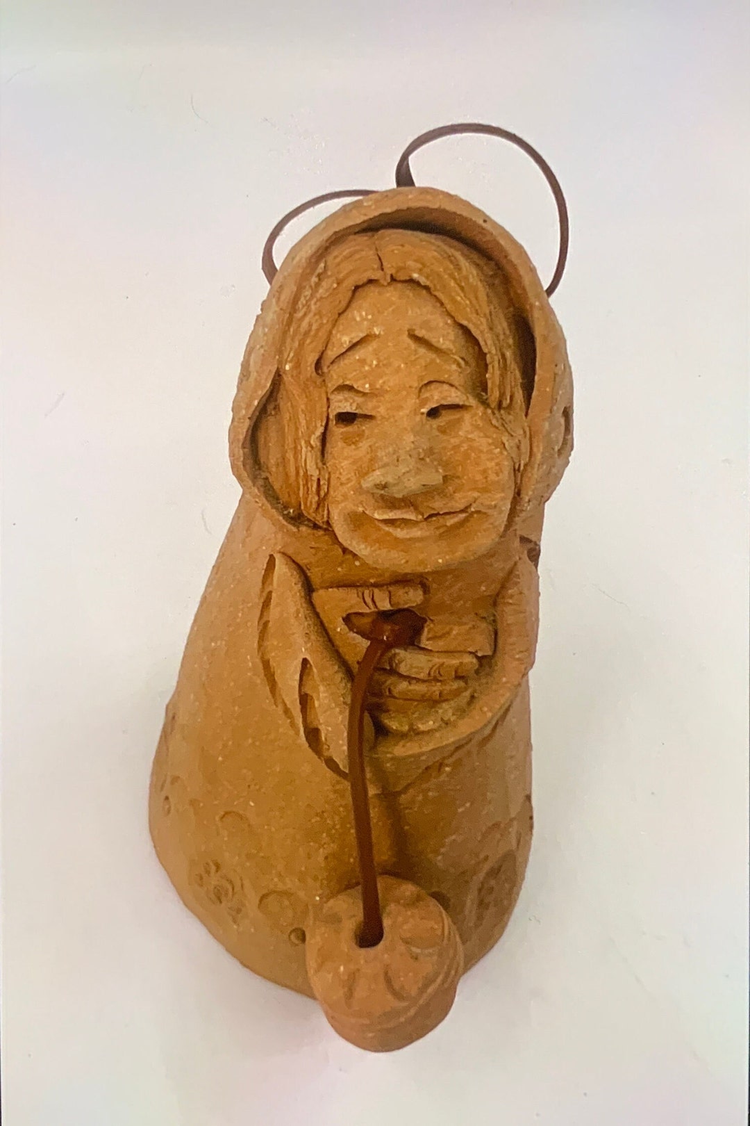 Clay Bell Monk Old Lady Little Girl Statue Figurine - Etsy