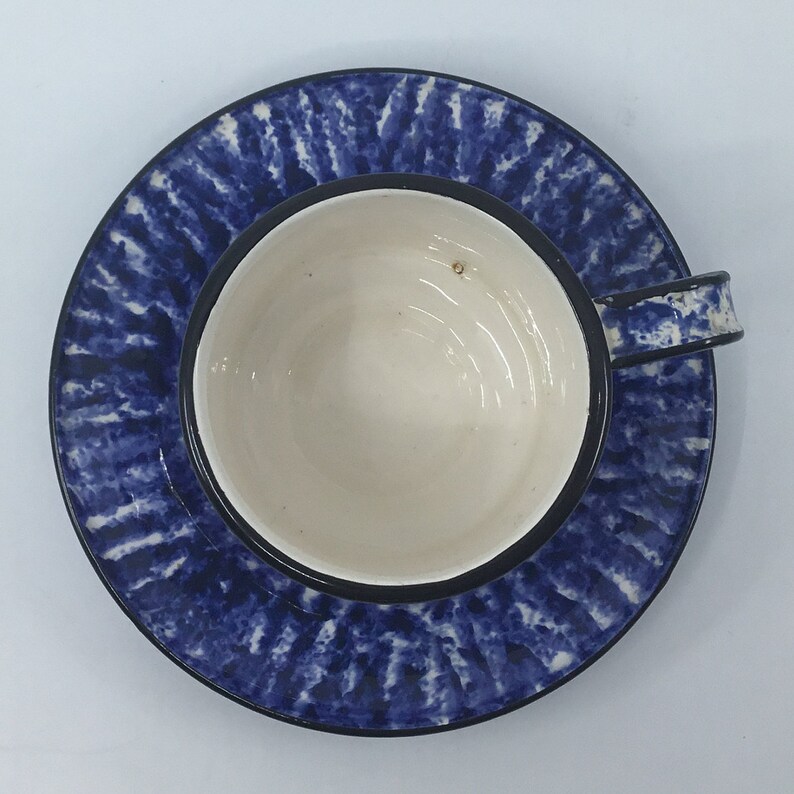Schmid Design Folio Teacup Cup Saucer Blue Speckled - Etsy