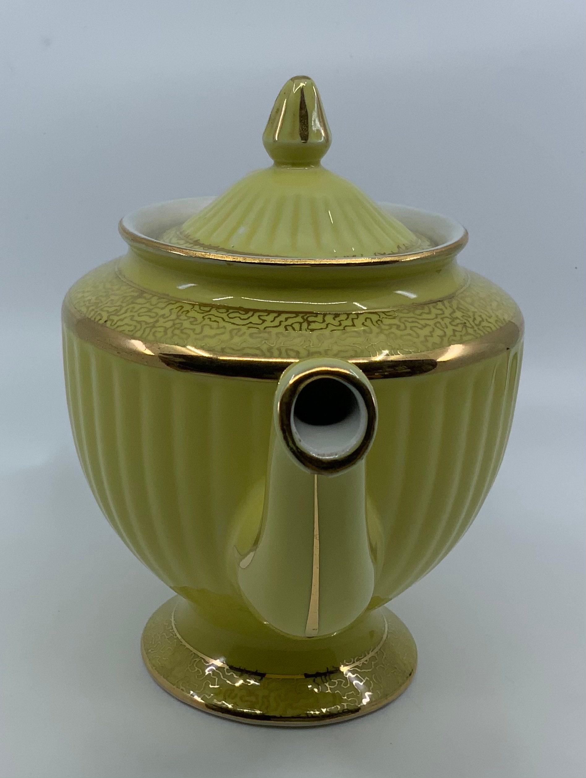 Vintage Hall Teapot Yellow Gold Tea 099 6 Cup Los | Etsy
