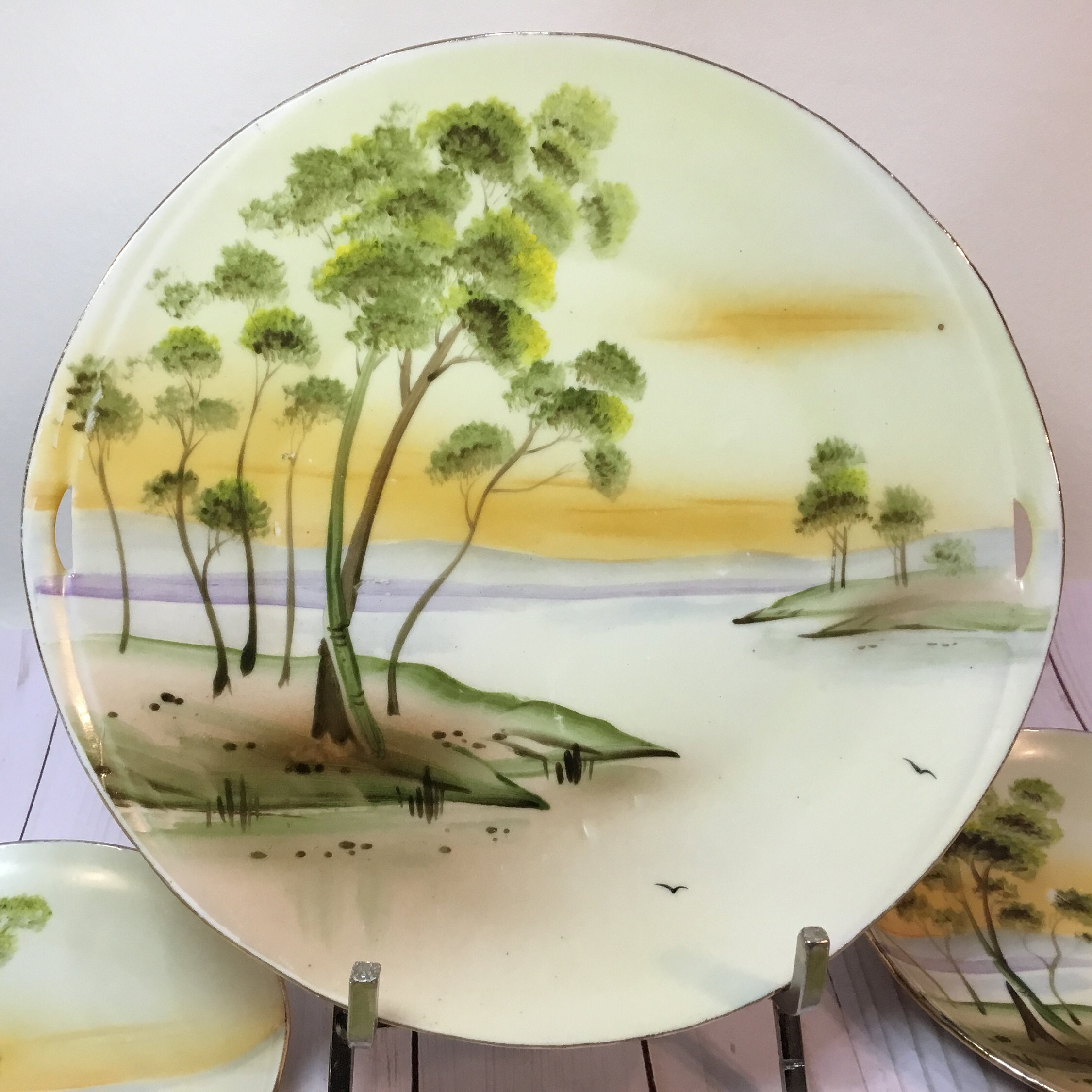 Hand Painted Snack Set Cabinet Plate Serving Plate | Etsy