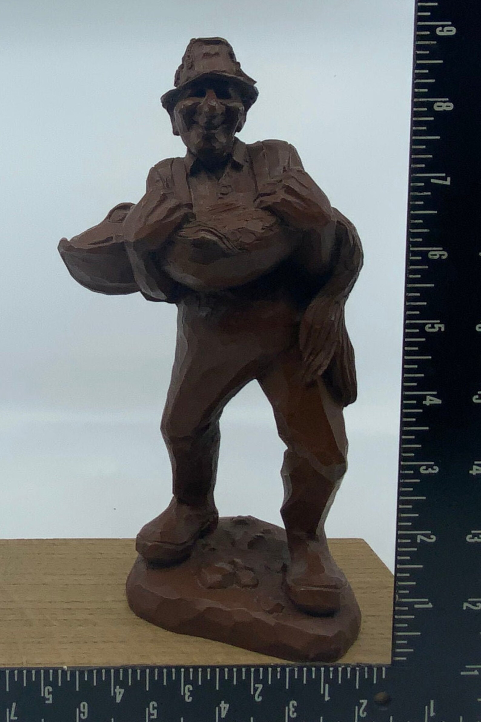 Red Mill Manufacturing Fisherman Wetherbee Carving Statue | Etsy