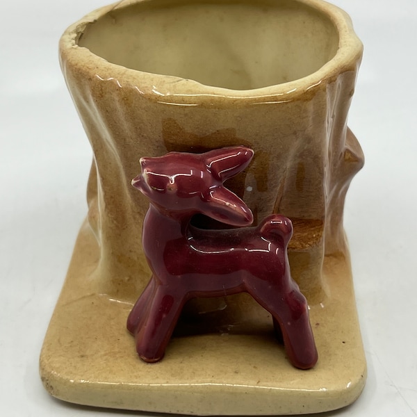 Vintage Deer Ceramic Planter - Etsy
