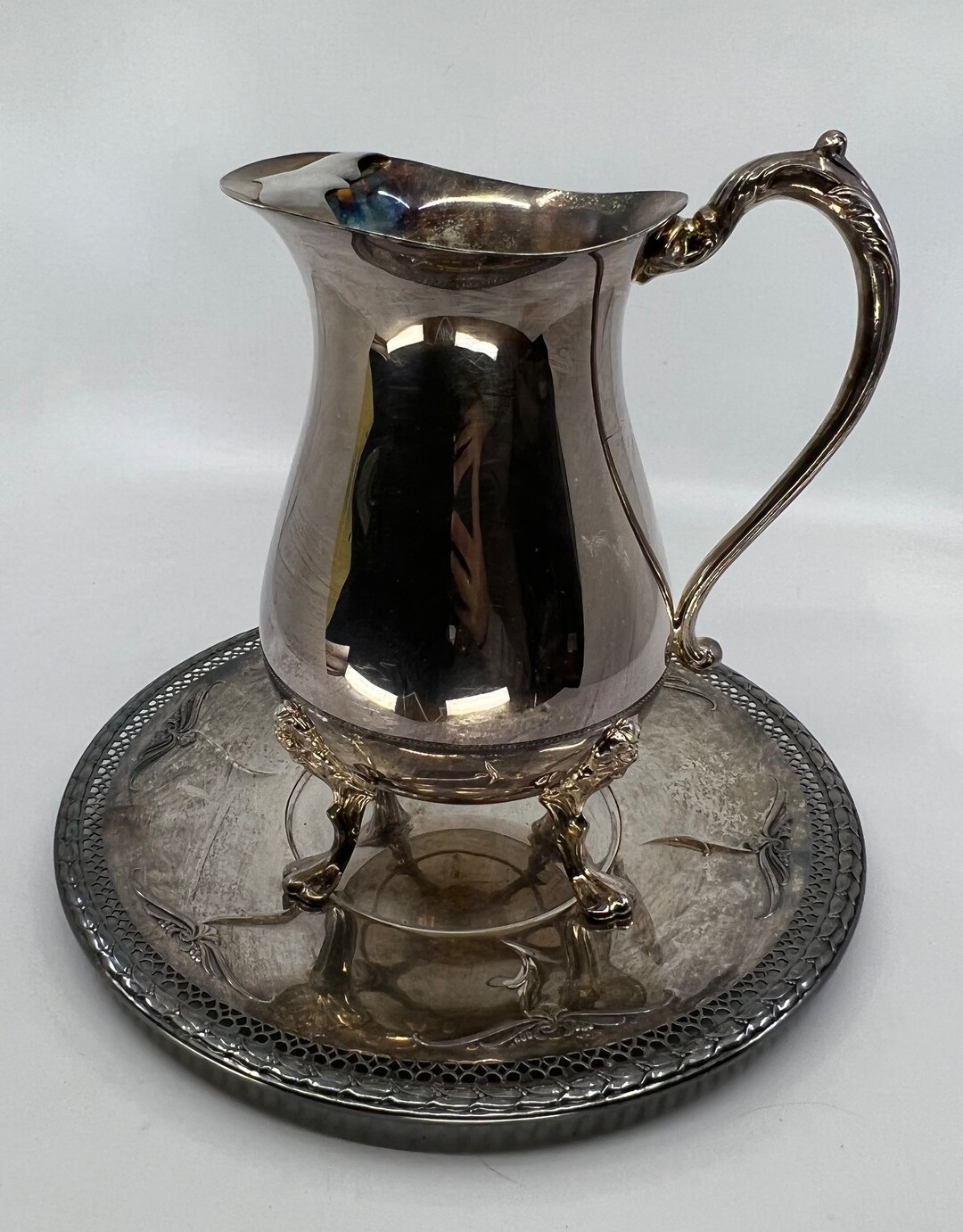 Silver Plated- Water- Pitcher- Underplate- Vase - Etsy