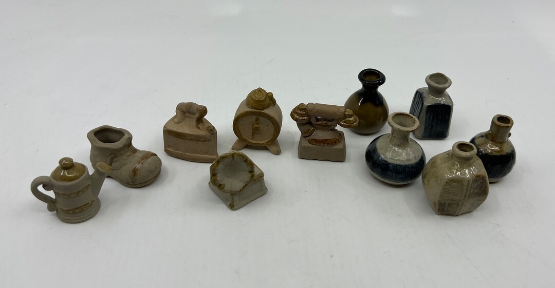 Doll House- Miniature- Figurine- Statue- Red Clay- Pottery- Clock ...