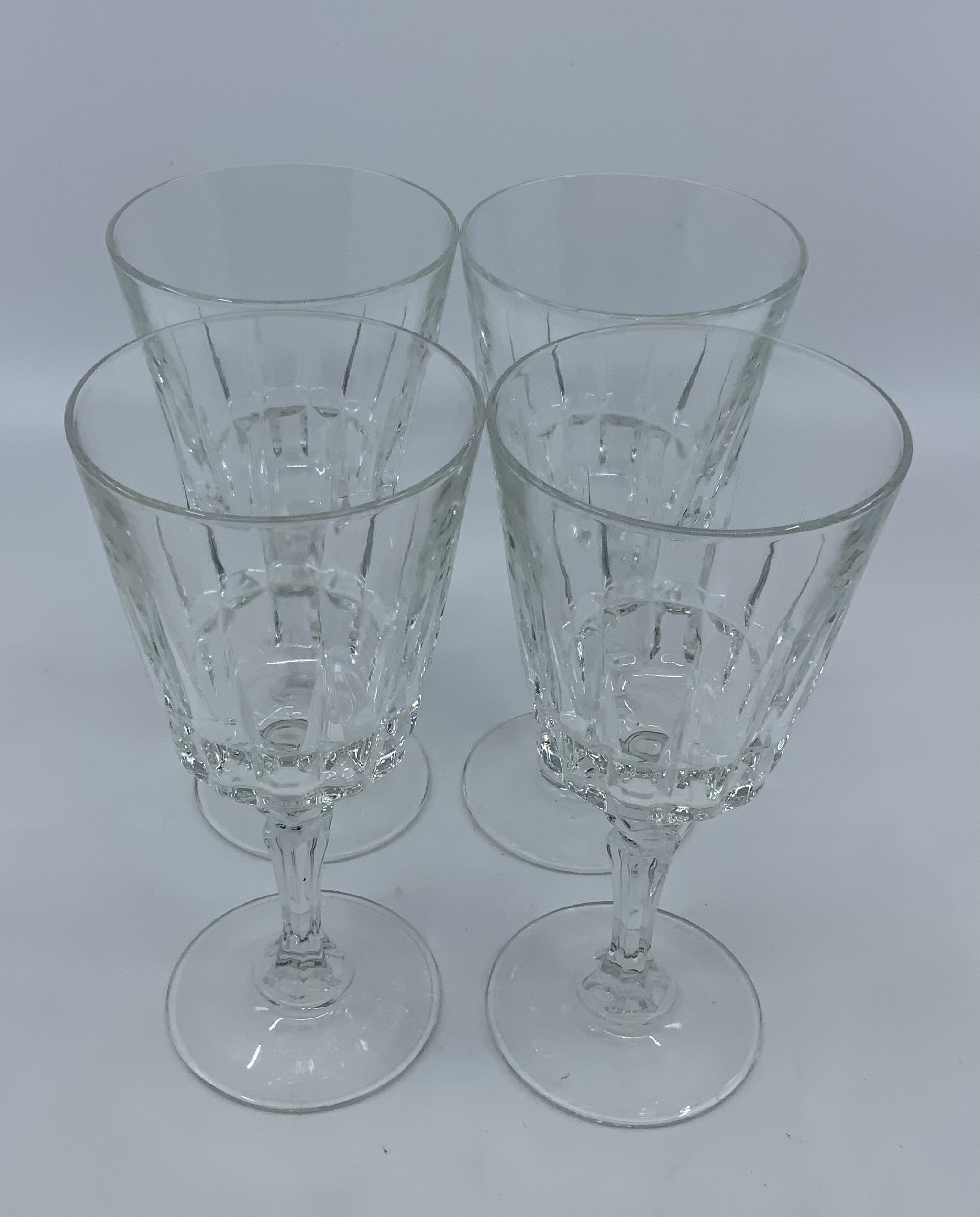 Set FOUR Cut Glass Wine Glasses Goblet | Etsy