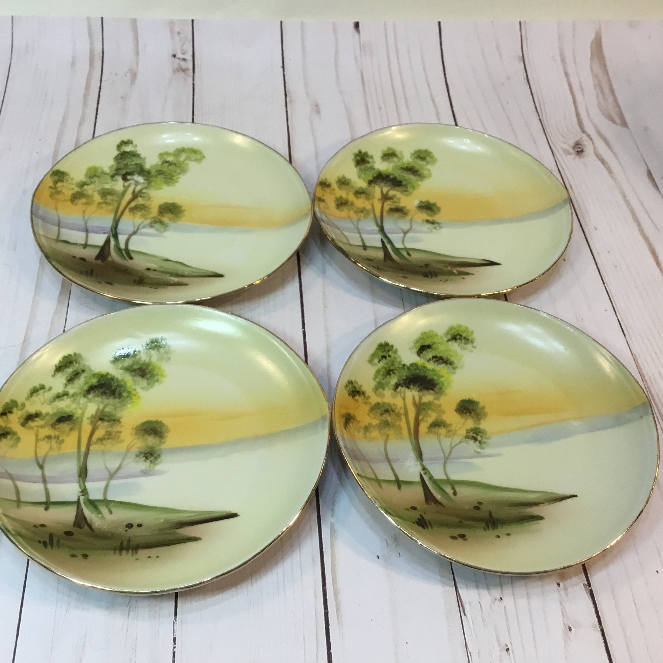 Hand Painted Snack Set Cabinet Plate Serving Plate | Etsy