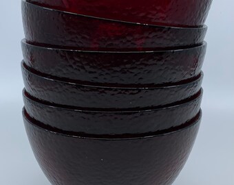 Ruby Red Bowl - Etsy