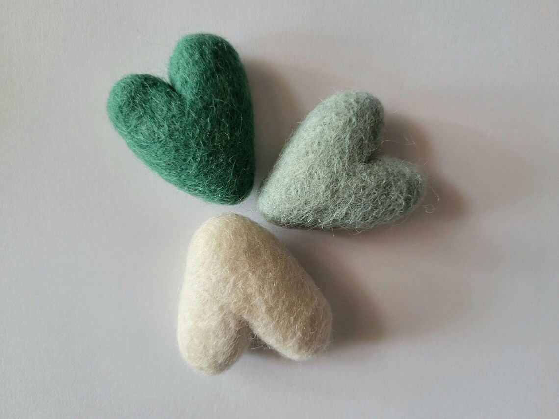 Wool Felt Heart Garland - Children's Room - Boys Room - Mint Hearts ...