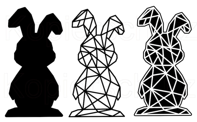 Bunny Geometric Rabbit Plotter File for Cameo Brother Cricut Etc ...
