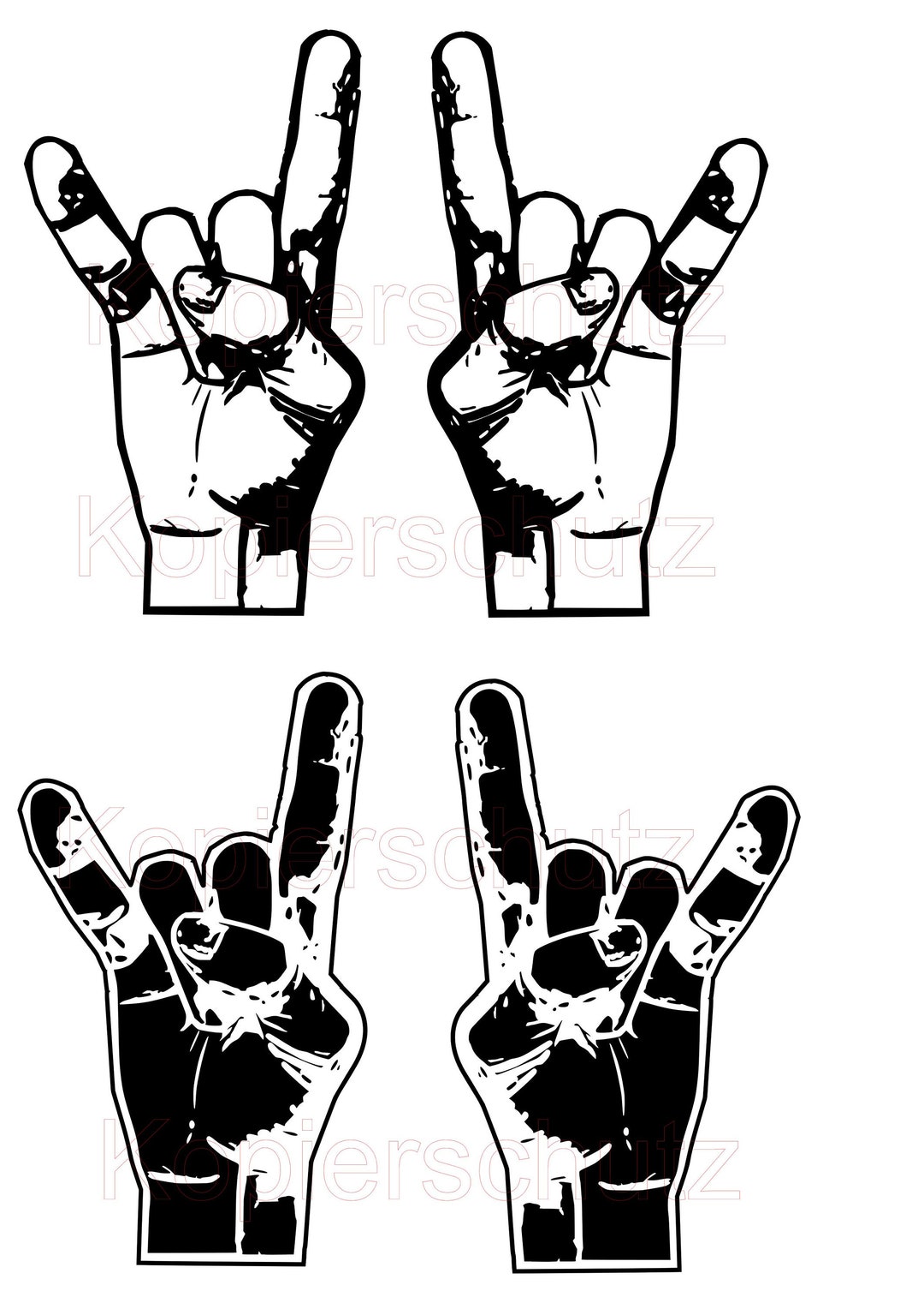 Rockhand Metalhand Heavy Metal mano Forcella francese SVG JPEG - Etsy ...