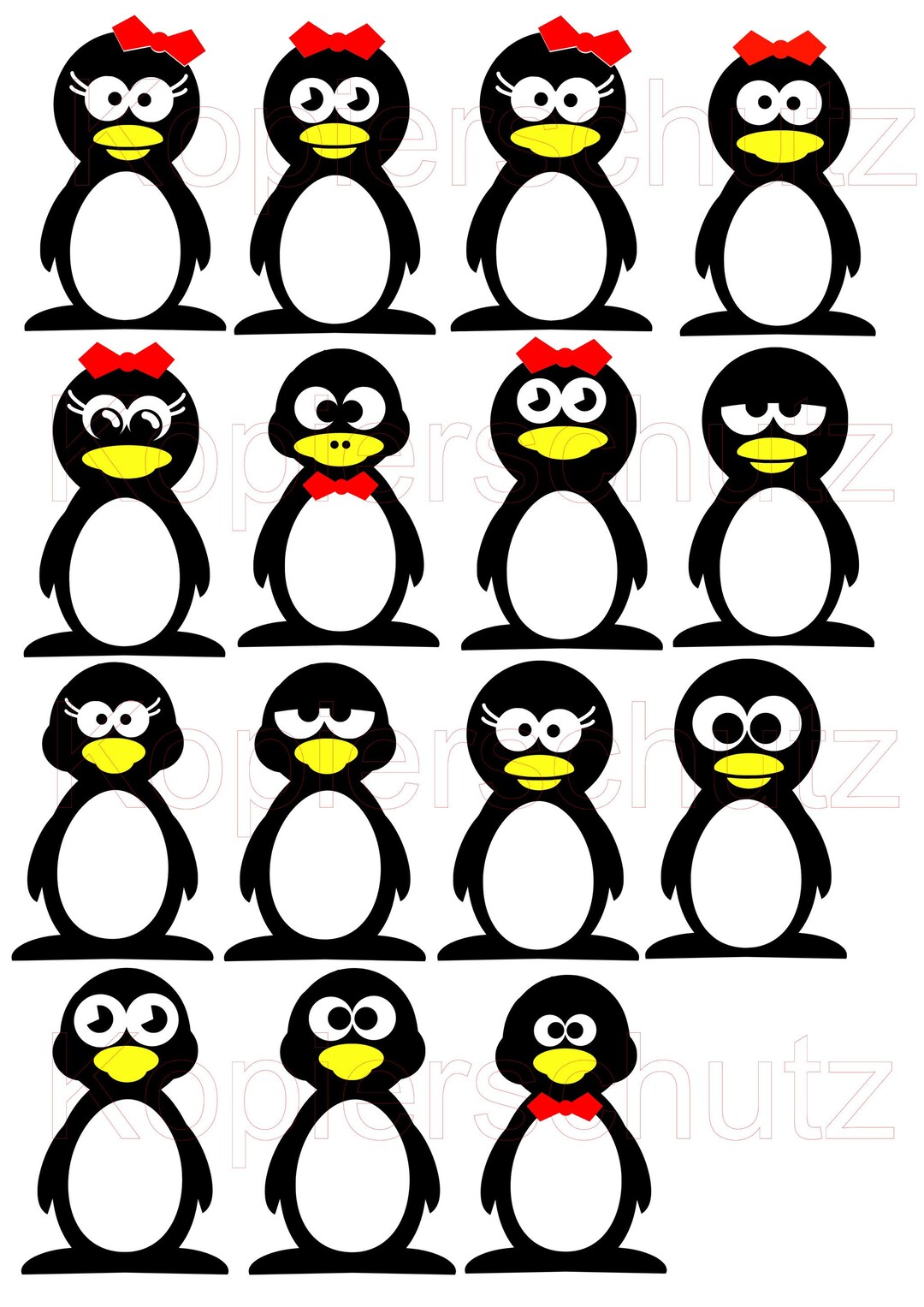 Penguins Penguin Zoo Animals for Plotting SVG File JPEG PNG Studio 3 ...