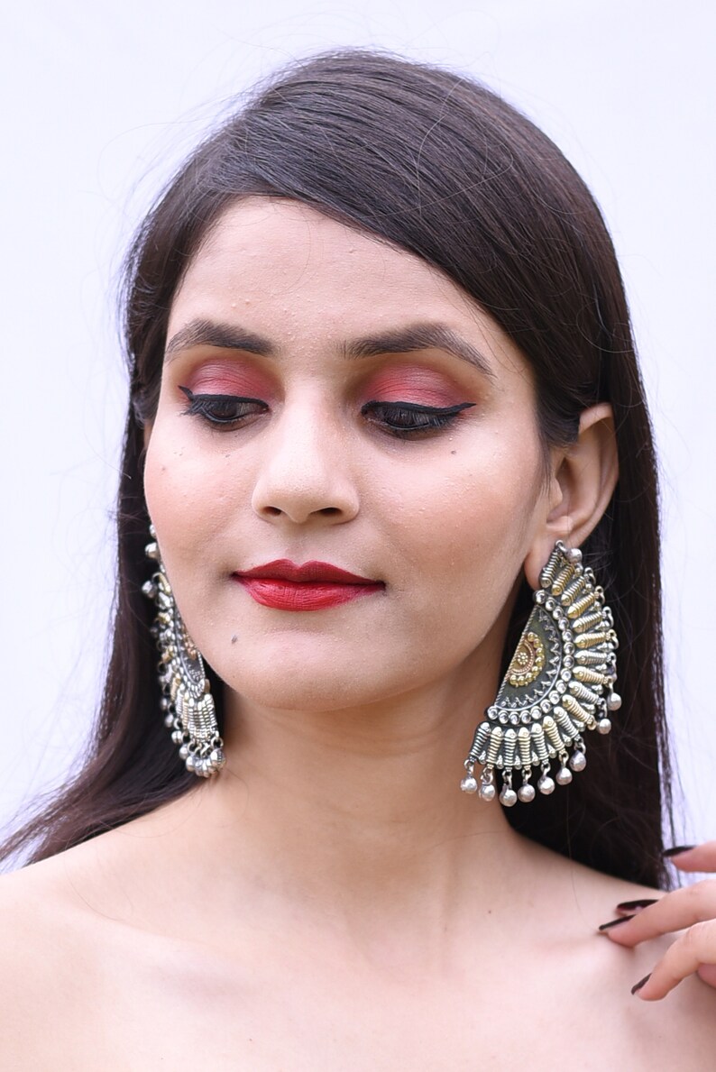 Handmade Big Size Ghungroo Studs, Indian Earrings, Ear Cuff, Bollywood ...