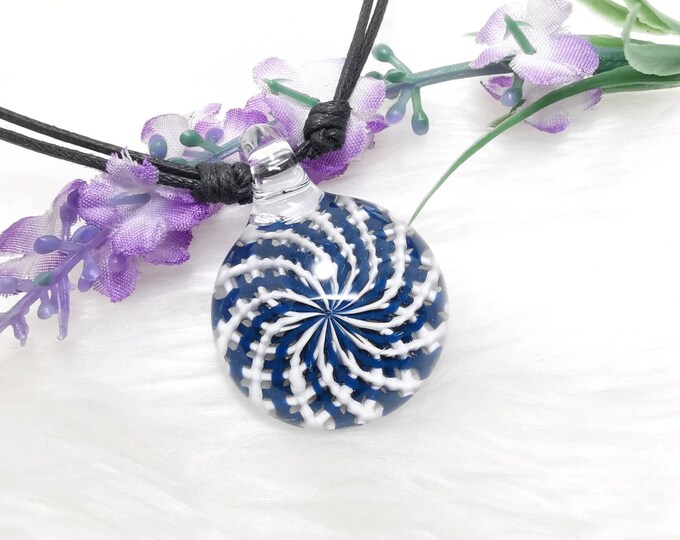 Reticello Blown Glass Pendant Necklace. Gift for Her - Etsy